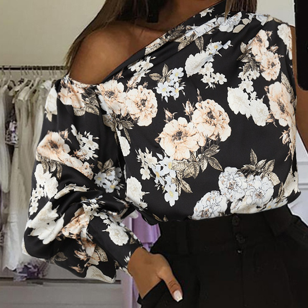 Fashion Womens One Sleeve Club Evening Stylish Sexy Tops Dating Dinner ...