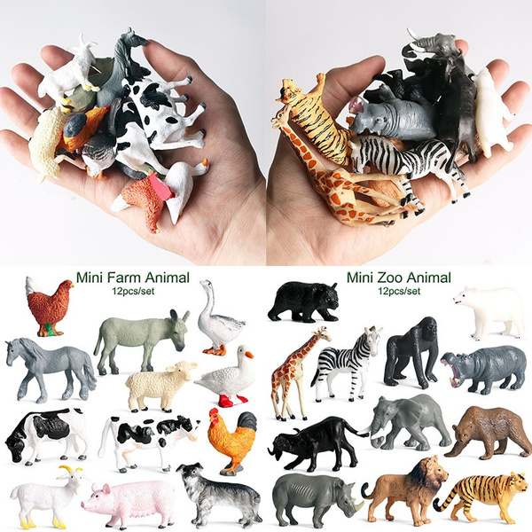 Artificial Animal Model Mini Zoo Animal Farm Animal For Children Early ...