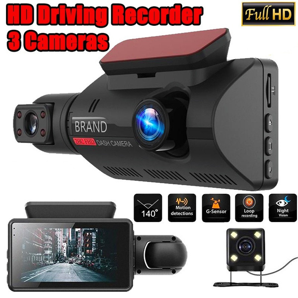 720P/1080P Full HD 3 Inch HD 3 Cameras Hidden HD Drv Driving Recorder G ...