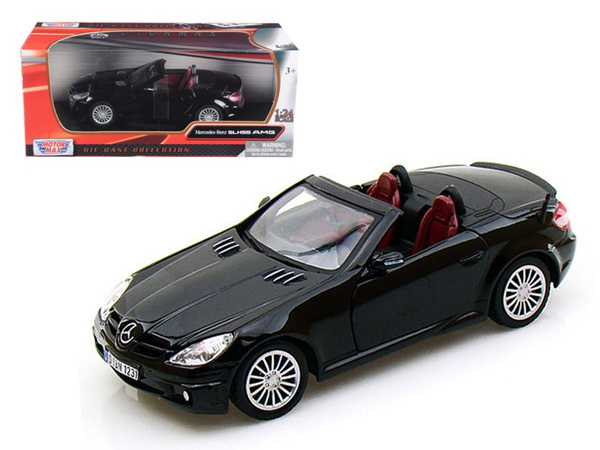 Mercedes Benz SLK55 AMG Convertible Black 1/24 Diecast Model Car by ...