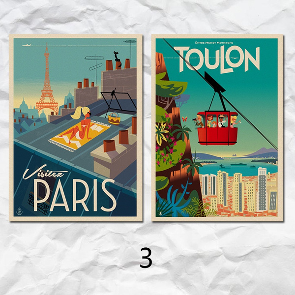 Famous Tourist Attractions Toulon Paris California Wall Posters Popular ...