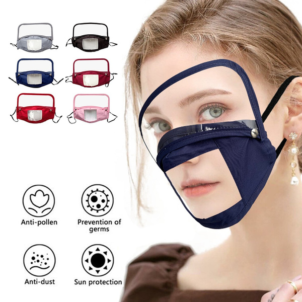 Reusable and Washable, Adults Face Masks with Clear Window & Detachable ...