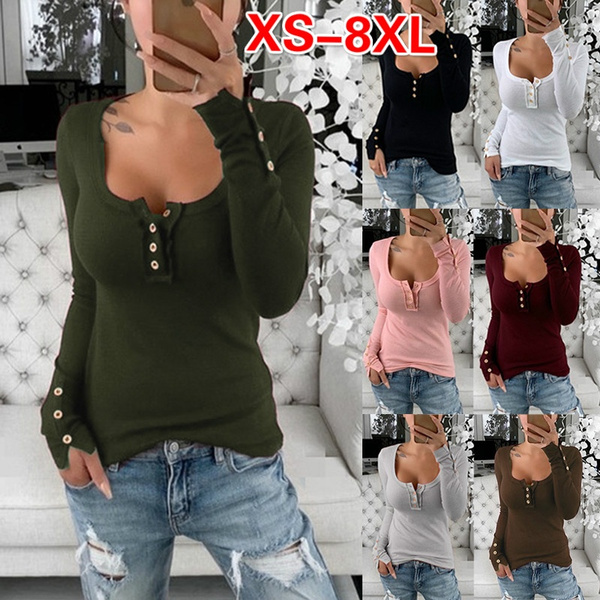 Plus Size XS-8XL Fashion Clothes Autumn and Winter Women Casual Tops ...