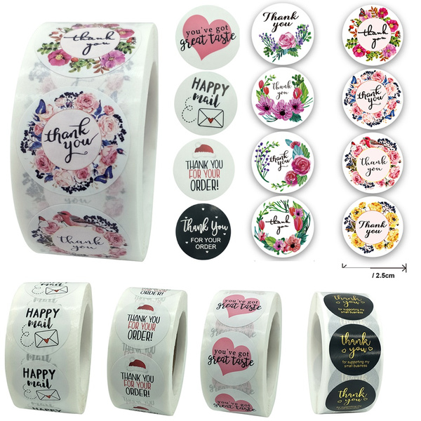 500Pcs/Roll DIY Crafts Round label Package Label Sticker Gift Packaging ...