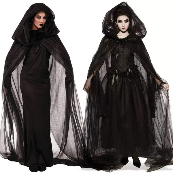 2020 Halloween Costume Ghost Bride Black Angel Witch Dress Vampire ...