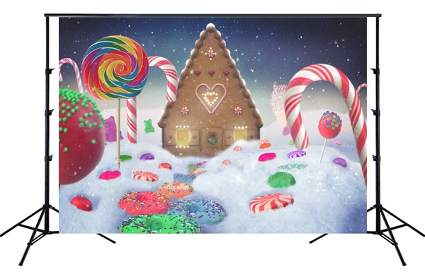 Christmas Backdrop Noel Party Banner Photography candyland Candy Canes ...