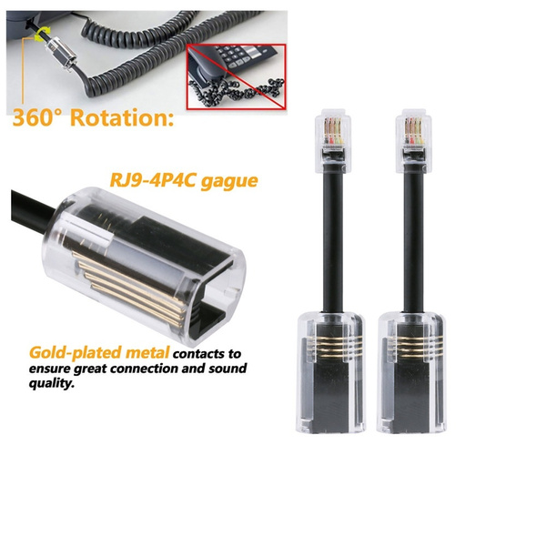 2 Pack Telephone Cord Detangler 360 Degree Extended Rotating Anti-Black ...