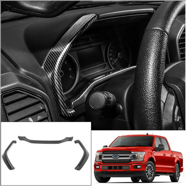 For 2015-2020 Ford F150 Carbon Fiber Inner Dashboard Decorative Frame ...