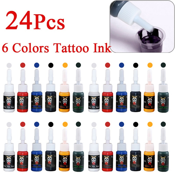 24pcs/set 6 Colors Semi Permanent Tattoo Pigment Permanent Makeup ...