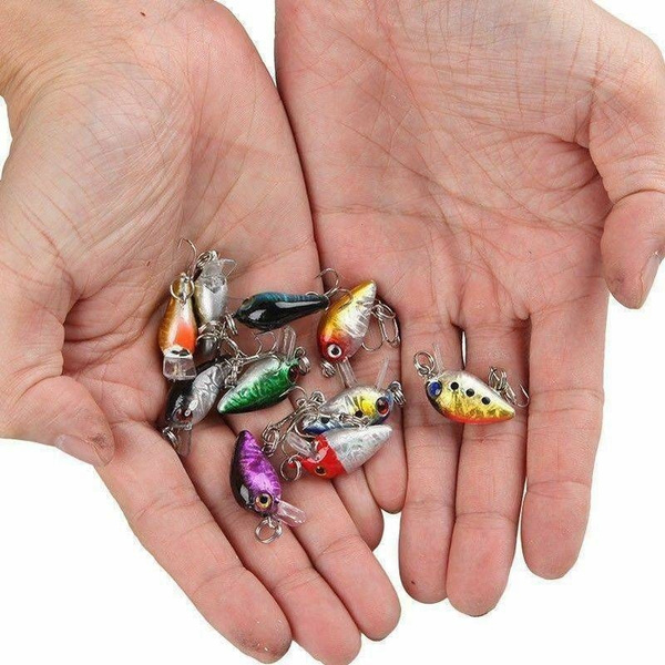 10Pcs Random Fishing Lures Kinds Of Minnow Fish Bass Tackle Hooks Baits ...