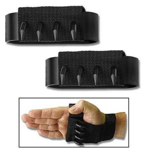 2PC Black Steel Tactical Ninja Shuko Hand Claws Climbing Tiger Spikes ...