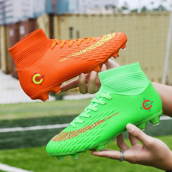 New Men High Top Soccer Boots Waterproof Outdoor Soccer Boots Cleats ...