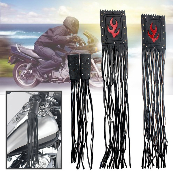Motorcycle Sun-proof Rain-proof durable Retro Flame Handlebar Tassel ...