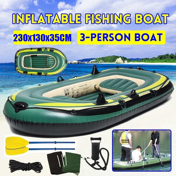 3 Person Thickening PVC Inflatable Boat Raft River Lake Dinghy Boat ...
