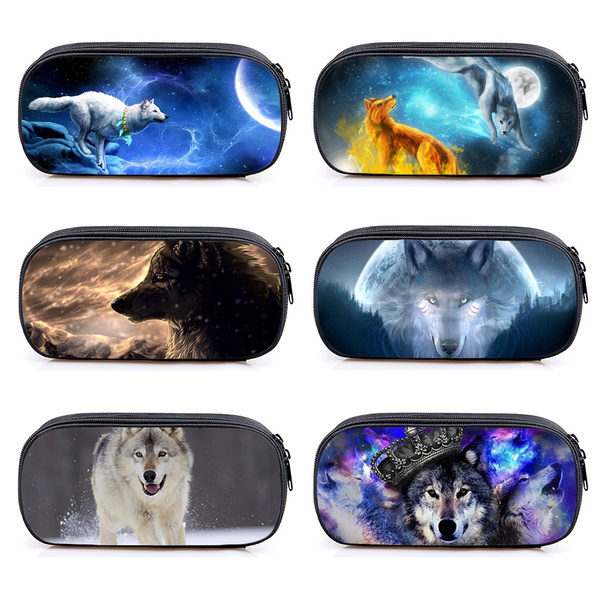 wolf Pencil Case Anime School Pen Bag Pencil Case For Teen Boys Girls ...