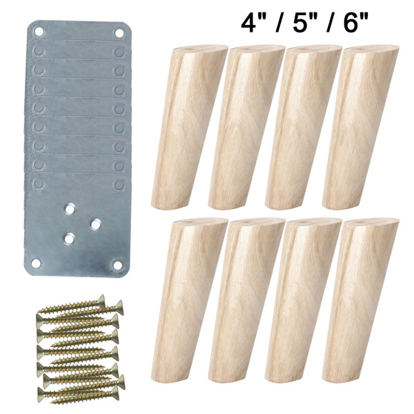 4/8Pcs Solid Wooden Cone Sofa Legs Inclined Coffee Table Feet Furniture ...