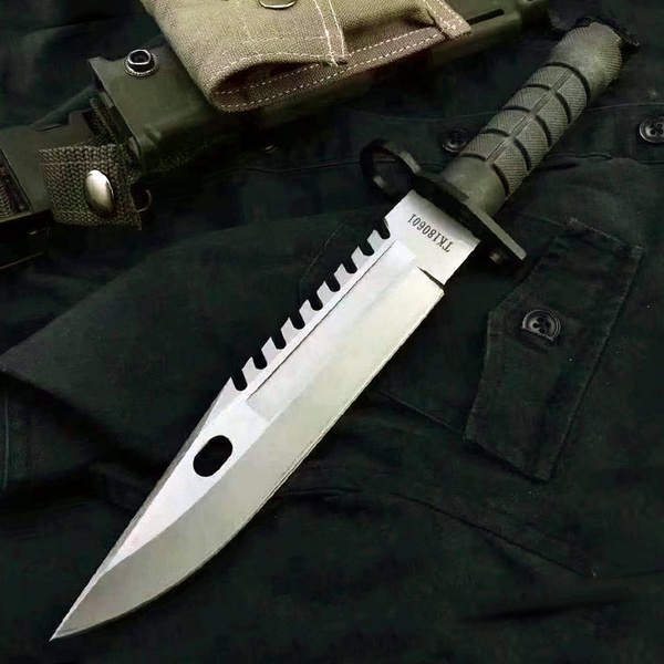 High hardness one piece sharp outdoor straight knife high chromium ...