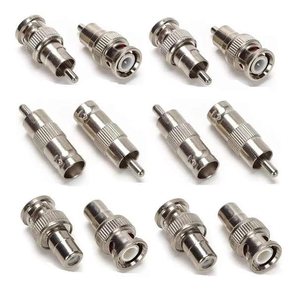 BNC Male to RCA Male(4PCS) + BNC Female to RCA Male(4PCS) + BNC Male to RCA Female(4PCS) Plug ...