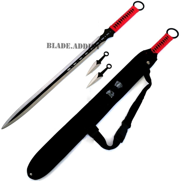 27" Ninja Sword Machete Throwing Knife Full Tang Tactical Blade Black ...