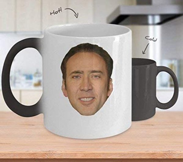 Color Changing Coffee Mug 11oz-Nicolas Cage Face Coffee Mug Cup-Face ...