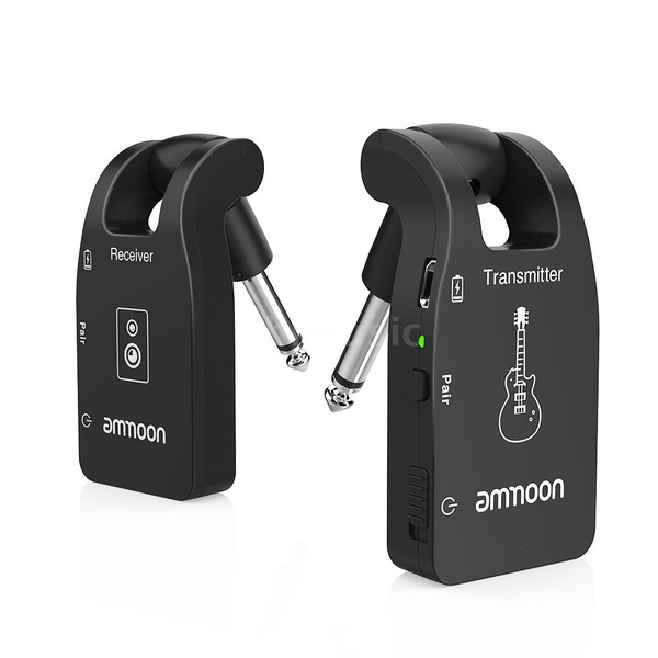 Ammoon Wireless Guitar System 2.4G Rechargeable 6 Channels Audio ...