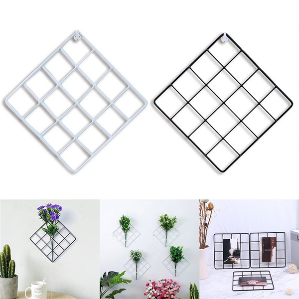 Nordic Metal Mesh Grid DIY Wall Photos Postcards Wall Art Display ...