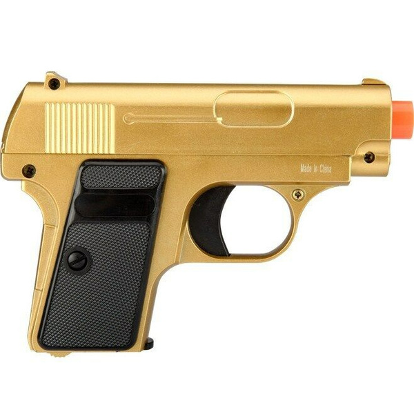 Gold 1908 Compact Metal Spring Airsoft Pistol Full Size Hand Gun W/ 6mm ...