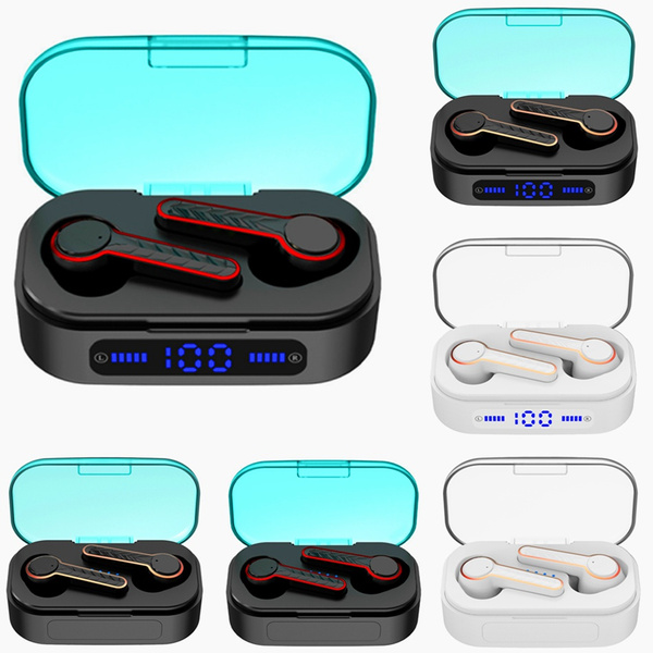 Bluetooth 5.0 True Wireless Earbuds with Wireless Charging Case Touch ...