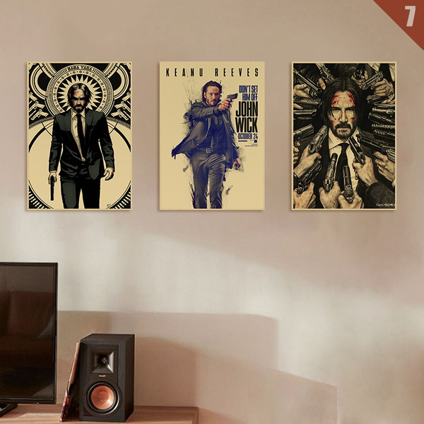 Classic Movie John Wick Retro Posters Kraft Paper Art Prints Bar ...