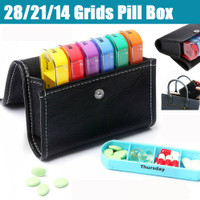 28/21/14 Grid Pill Box 7 Day Weekly Pill Box Storage Container Medicine ...