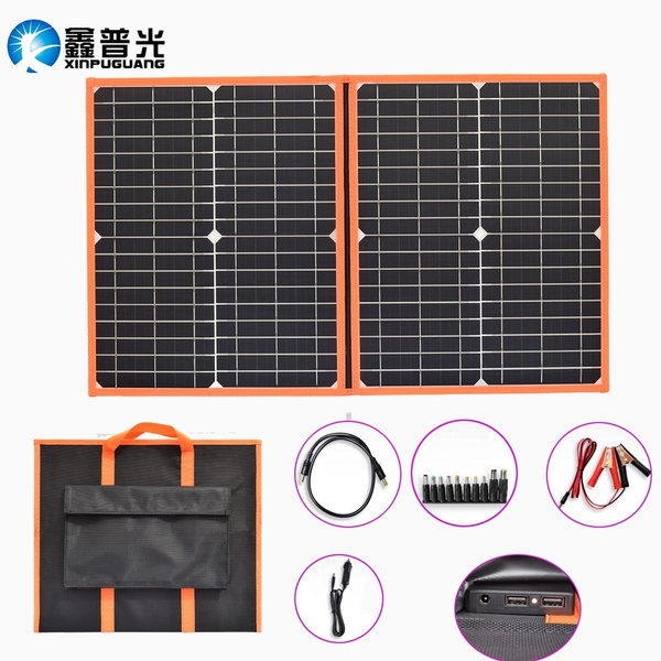 40 Watts 18 Volts Dual USB Solar Charger, Power Port Portable Foldable ...