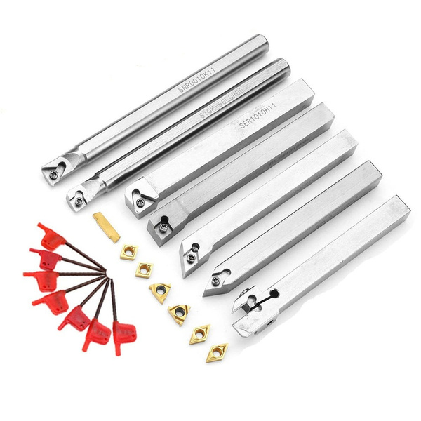 21PCS/SET DCMT CCMT Carbide Insert + 10mm Boring Bar Tool Holder ...