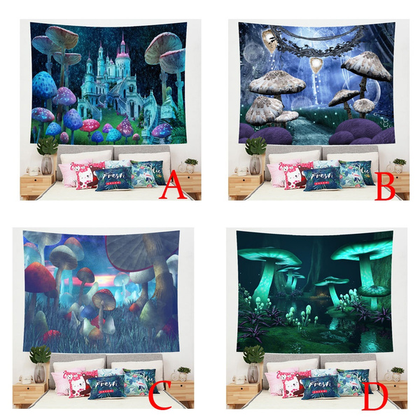 Mushroom Tapestry Wall Hanging Colorful Tapestry Hippie Tapestry ...