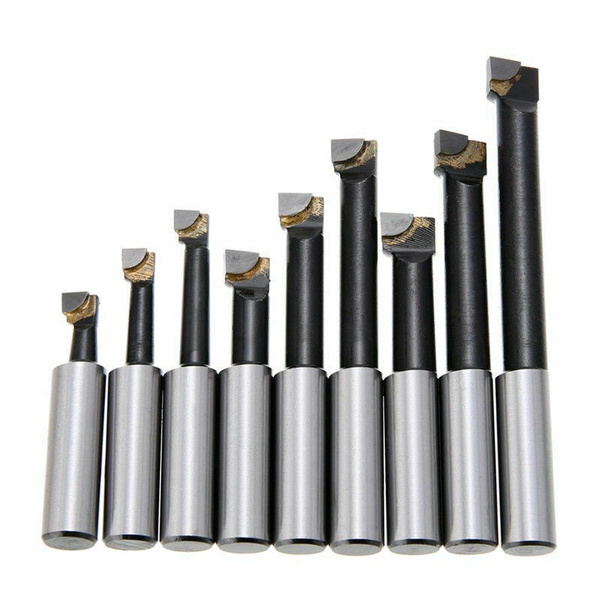 9Pcs/Set Protable 12mm Shank Boring Bar Carbide Tipped Boring Bar Used ...
