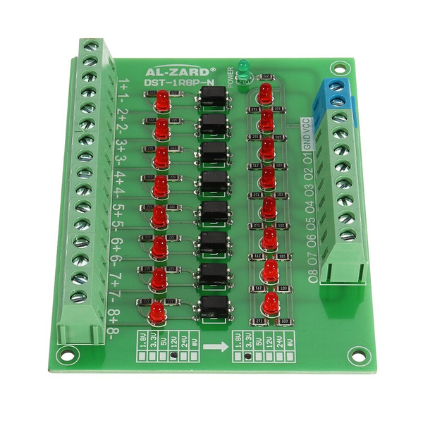 8 Channel 12V To 3.3V PLC Signal Level Voltage Conversion Board ...