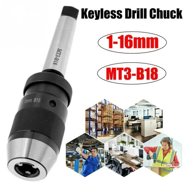 Duralbe 1-16mm Capacity 45# Steel Self Tighten Keyless Lathe Drill Chuck With MT3-B18 Taper ...