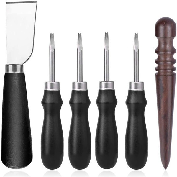 Leather Handle Tools Set Stitching Groover Skiving Knife Edge Beveler ...