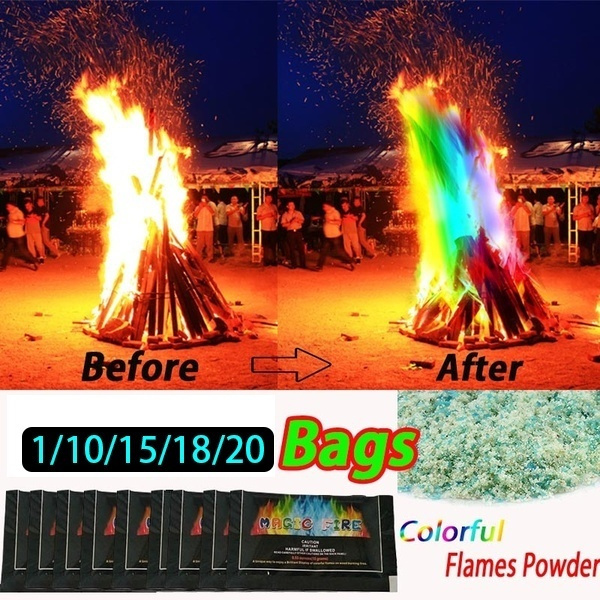 1/10/15/18/20Pcs Mystical Fire Magic Tricks Coloured Flames Bonfire ...