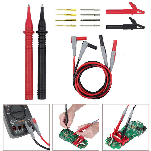 12 In 1 Set Multimeter Test Lead Kit Probe Alligator Clips For Fluke ...