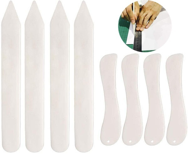 2 Sizes 8 Pcs Bone Folder Tool Paper Creaser Set Scoring Tool Bone ...