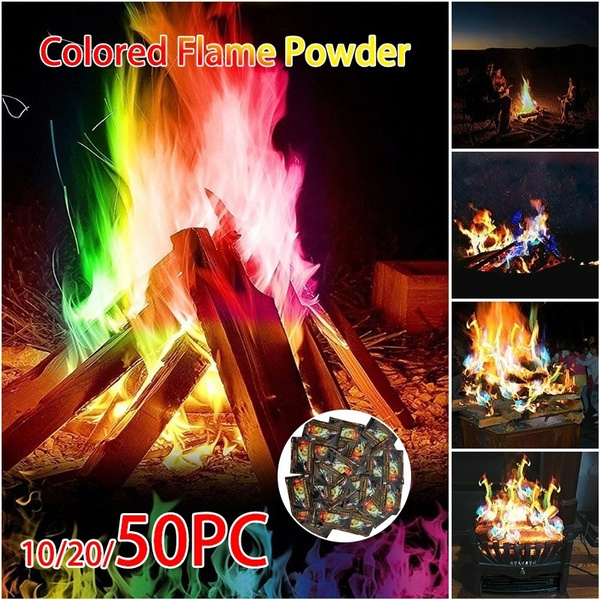 10/20/50PC Magical Fire Powder Fire Color Changer Rainbow Colored ...