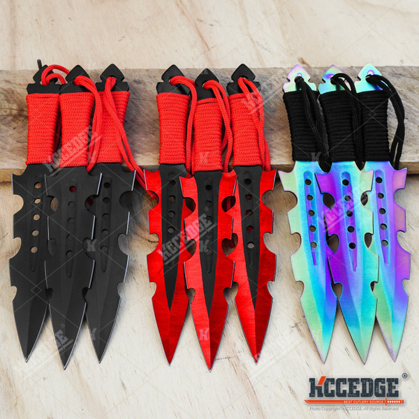 3PC 7.5" Ninja Kunai Throwing Knife Set with Sheath Practice Throwers ...
