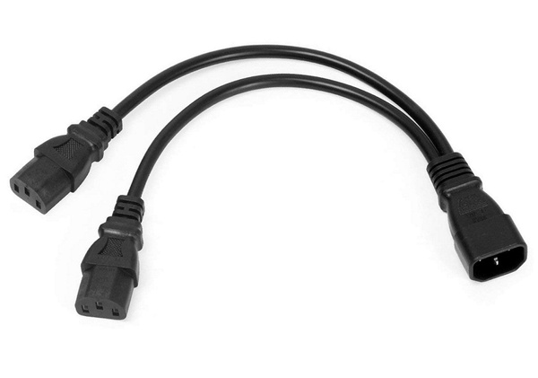 Power Cable iec Splitter UPS Server Y Splitter C14 to 2 x C13 Power ...
