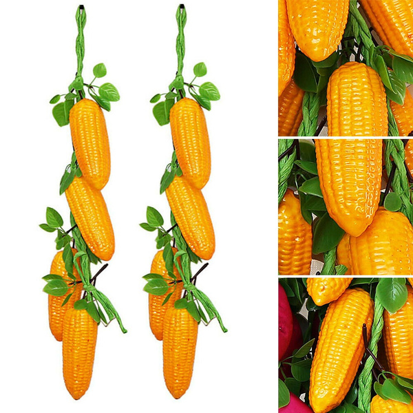 2-String Artificial Corn Stem Fake Plants For Photography Props Outdoor ...