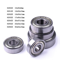 10PCS 6200ZZ-6206ZZ Ball Bearings ABEC-7 For Vacuums Deep Groove Ball ...