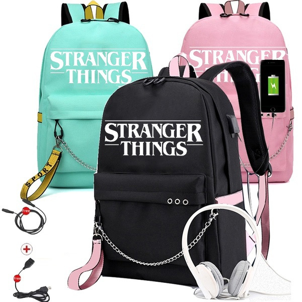 Stranger Things Backpack Student School Bags for Girls with USB ...