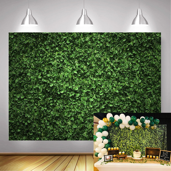 Mocsicka Green Leaves Wall Backdrop for Photography Grass Floordrop ...