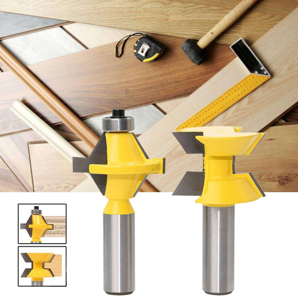 2PCS 120 Degree Lock Miter Finger Joint Router Bits 1/2'' Shank Milling ...