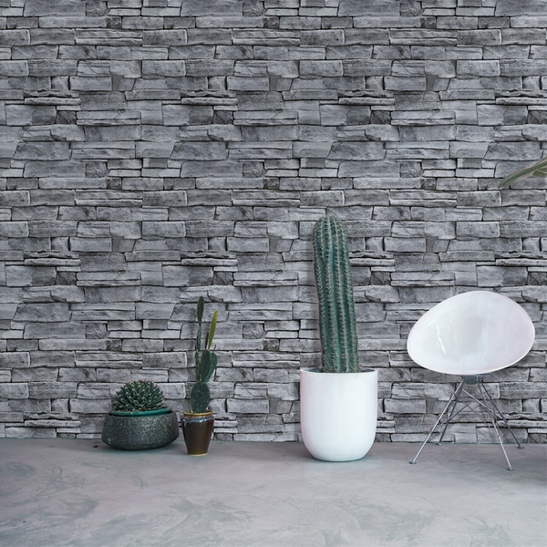 Grey Stone Wallpaper Peel And Stick Wallpaper Self Adhesive Brick ...