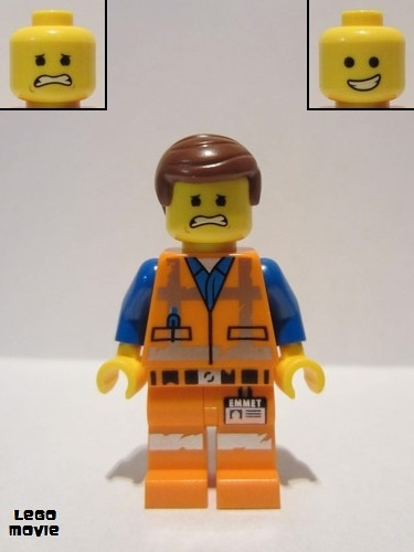 Lego® original The Lego Movie 2 - Emmet Smile / Scared, Worn Uniform ...